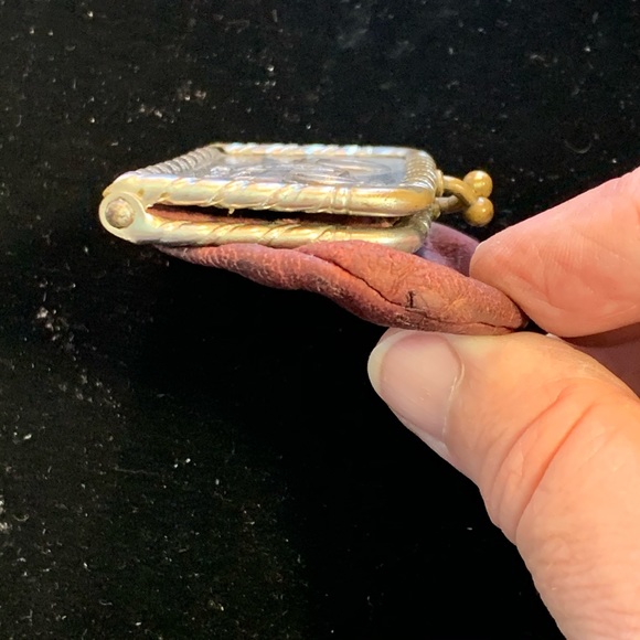 Bags | Antique Leather Advertising Compact Coin Purse | Poshmark